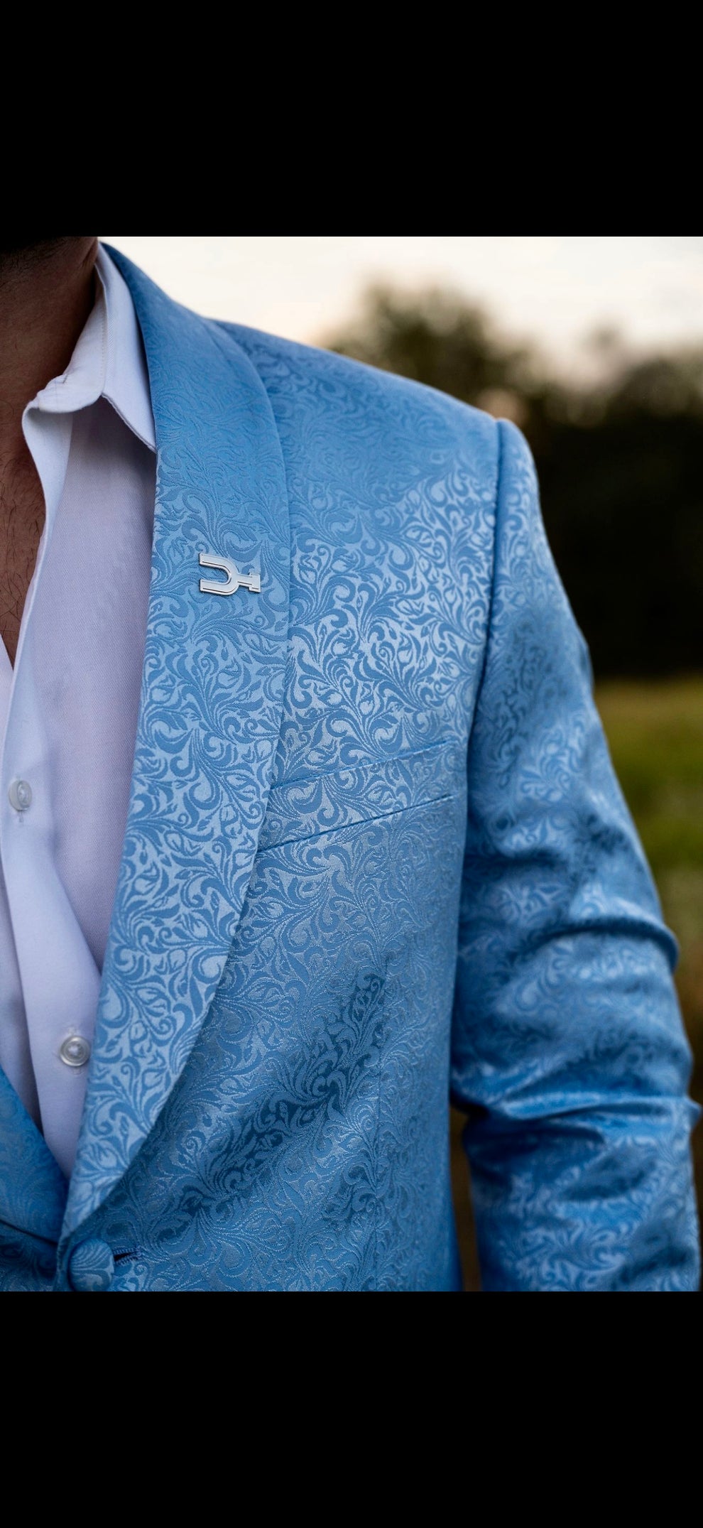The Glacier Cowboy Sport Coat – Slim Fit Ice Blue Paisley – Espuela ...